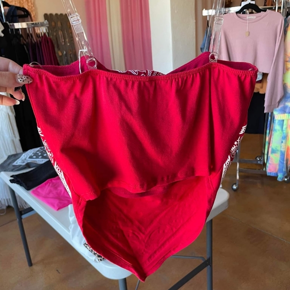 Tops | Womens Red Bandana Top | Poshmark